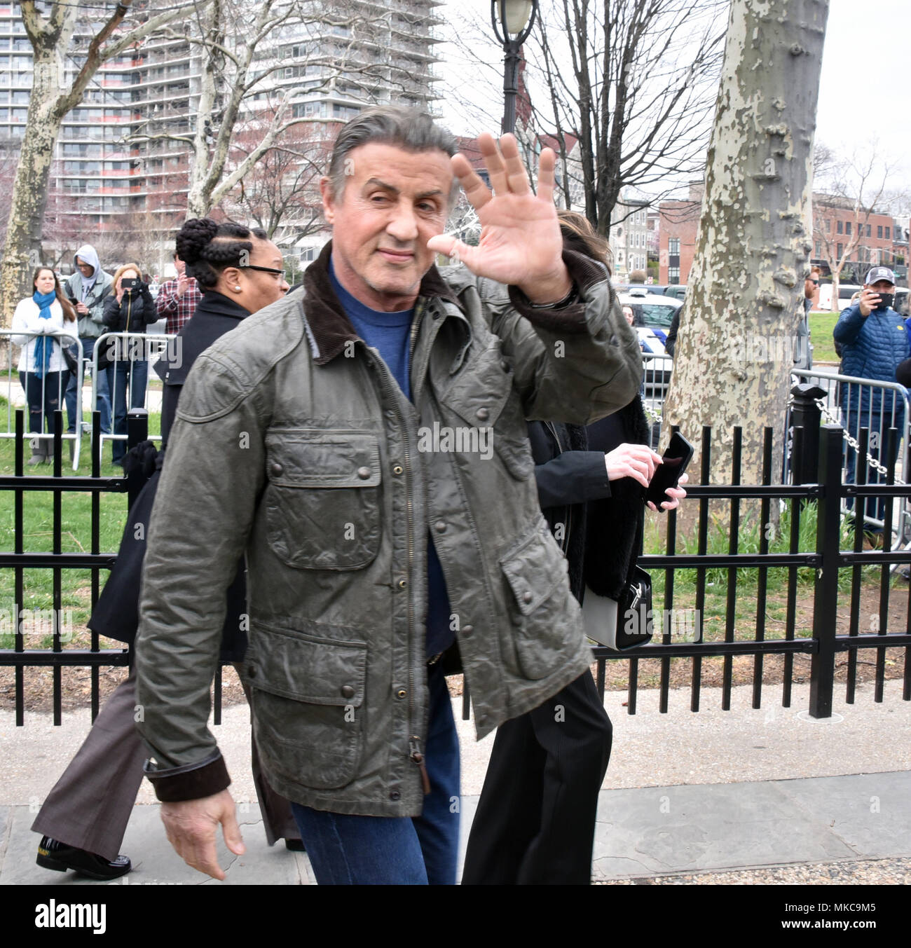 Sylvester Stallone, in der Stadt Dreharbeiten Creed 2, besuchte die ...