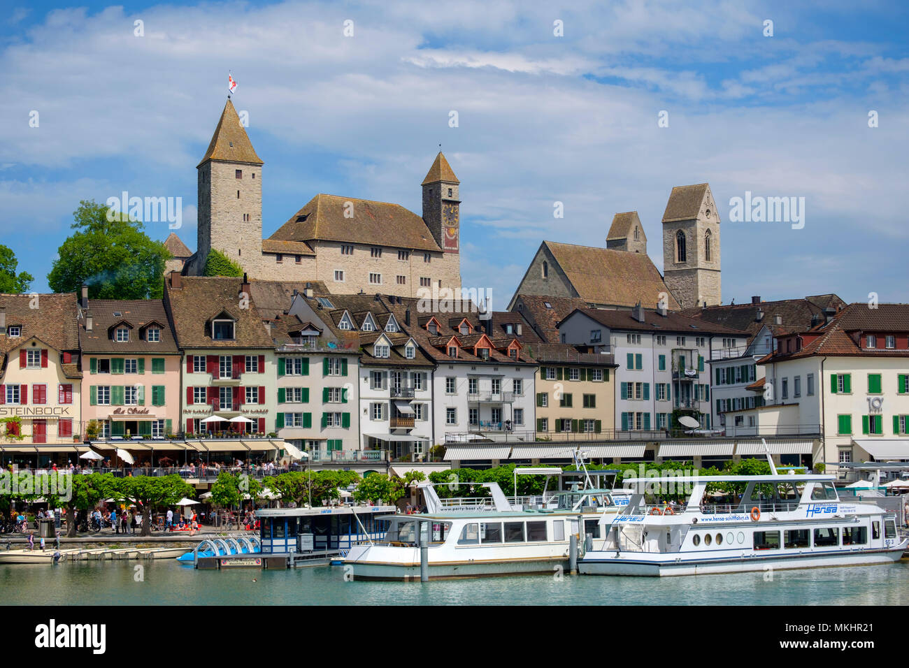 Malerischer Blick auf Rapperswil, Rapperswil-Jona, Schweiz, Europa ...