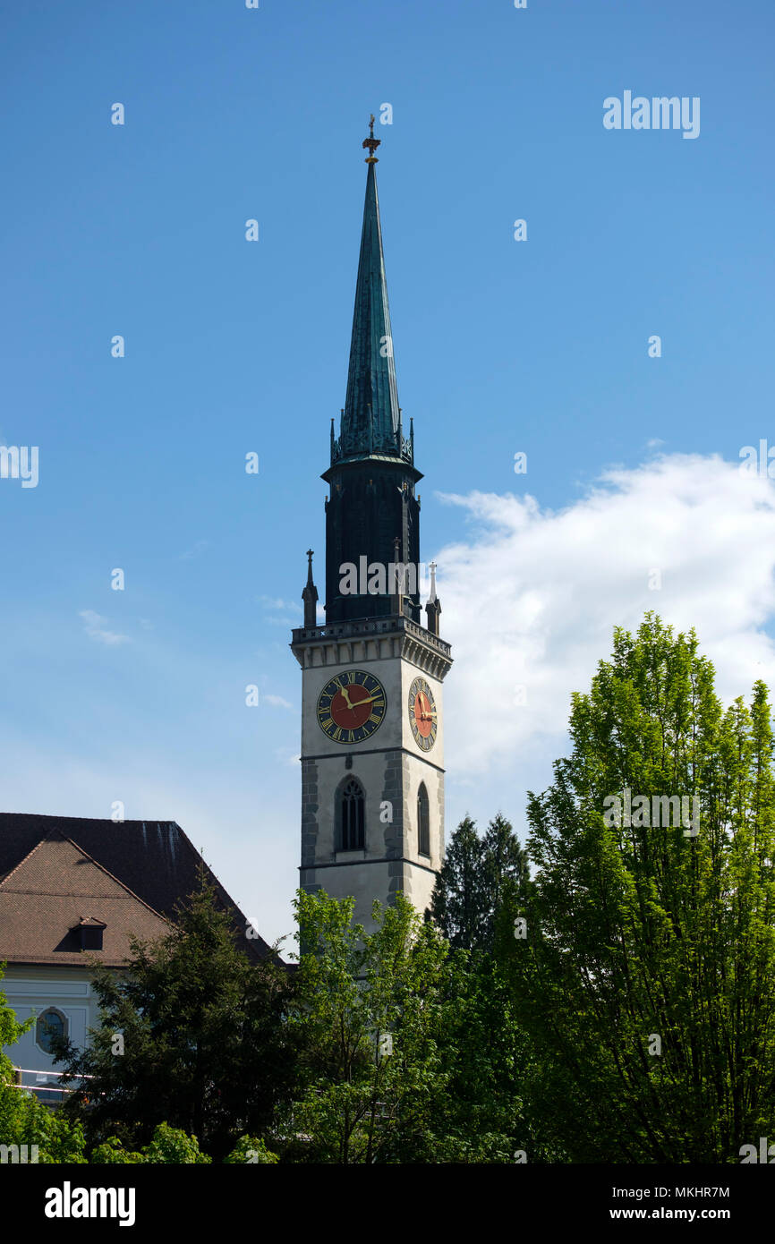 St. Jakob Kirche Turm in Cham, Schweiz, Europa Stockfotografie - Alamy