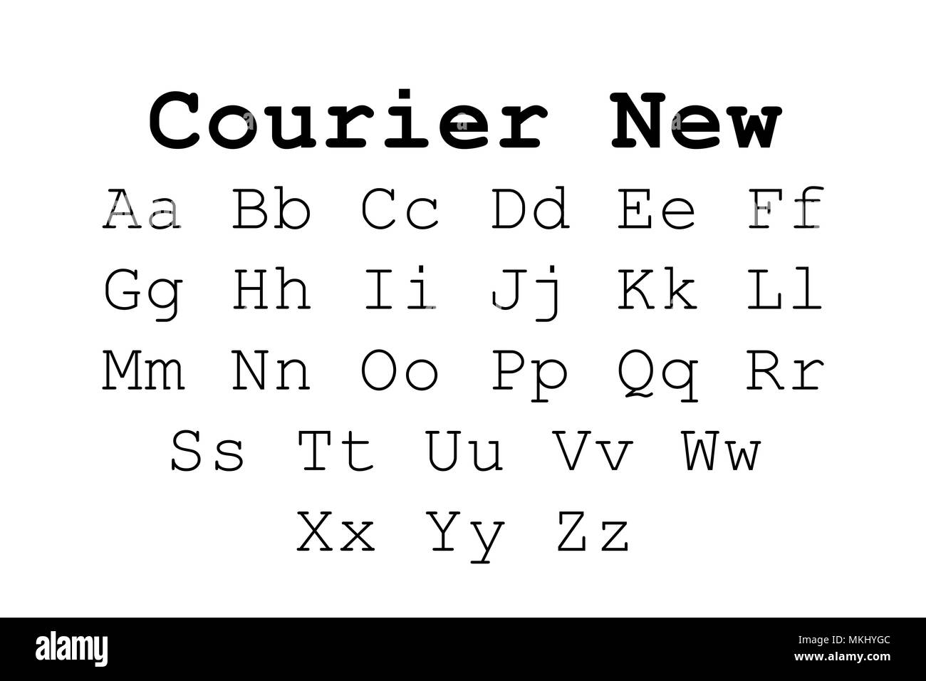 Courier type font -Fotos und -Bildmaterial in hoher Auflösung – Alamy