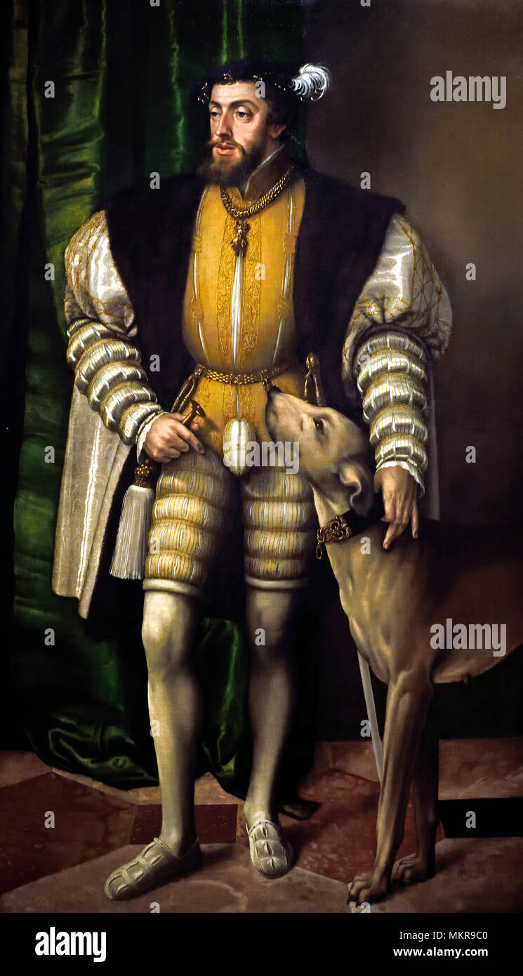 Karl V., Kaiser des Heiligen Römischen Reiches (mit seinem englischen ...