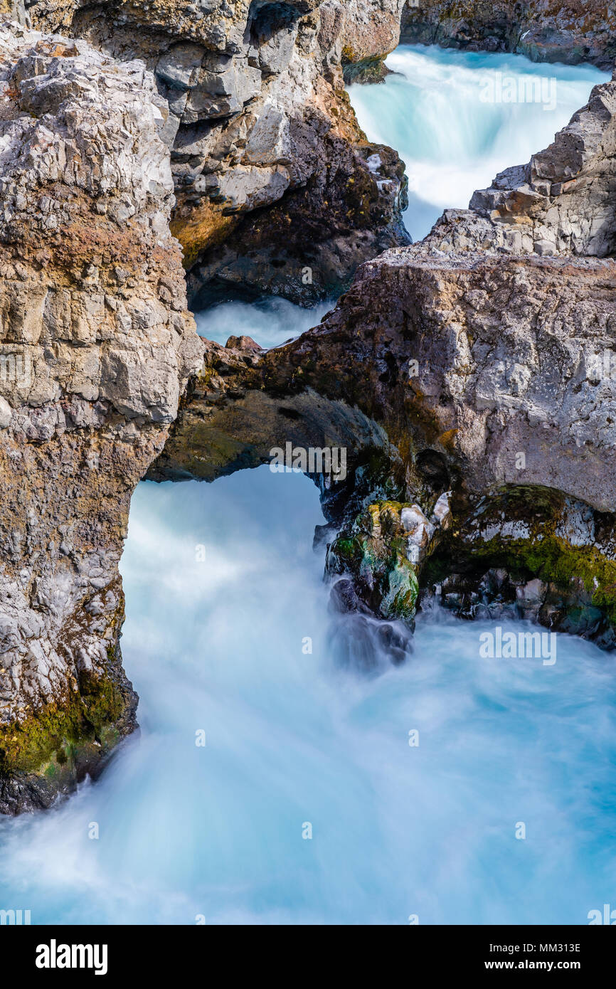 Barnafoss waterfall west iceland -Fotos und -Bildmaterial in hoher ...