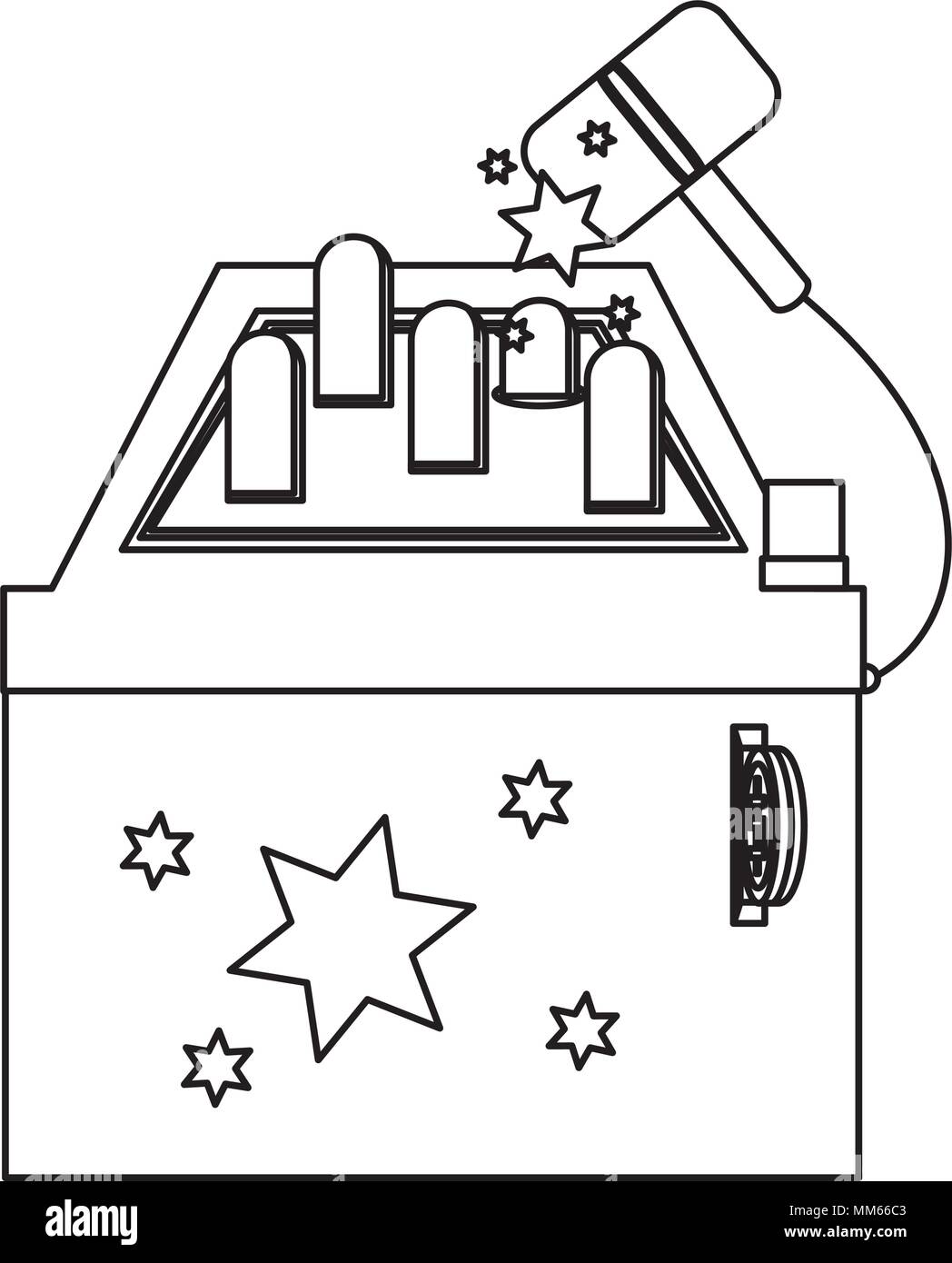 Hammer Arcade Machine Symbol auf weißem Hintergrund, Vector ...