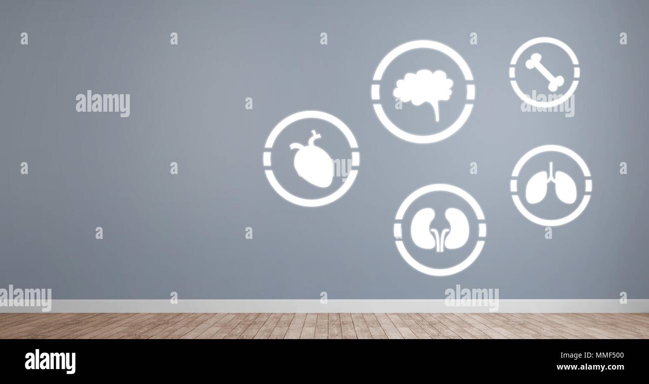 Menschliche Körper Symbole an der Wand Stockfotografie - Alamy