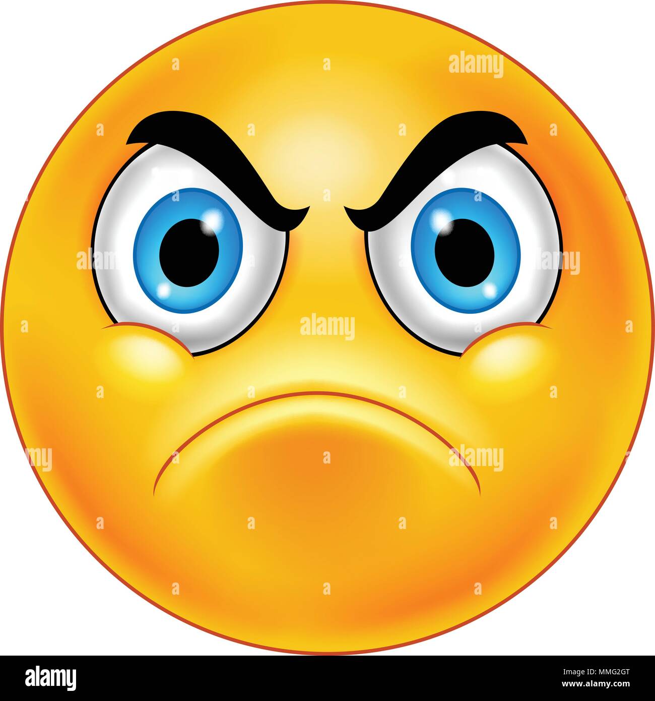 Cartoon genervt Smiley Emoticon Stock-Vektorgrafik - Alamy