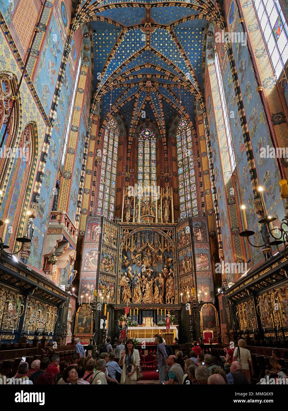 Krakau in St Marys Basilika und dem gotischen Altar von Veit Stoß in den Marktplatz Altstadt ...