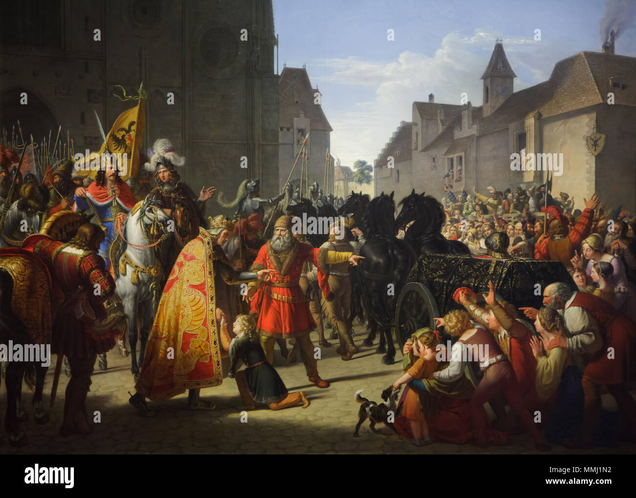 Wenzel bittet Rudolf von Habsburg für den Körper seines Vaters König ...