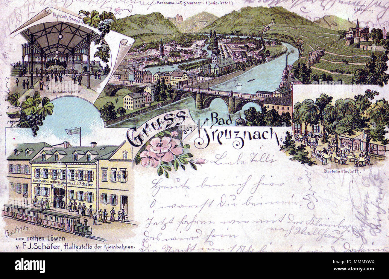 . Sehenswürdigkeiten in Bad Kreuznach. Postkarte, 1897. . 16. Januar ... . Sehenswürdigkeiten in Bad Kreuznach. Postkarte, 1897. . 16. Januar ...