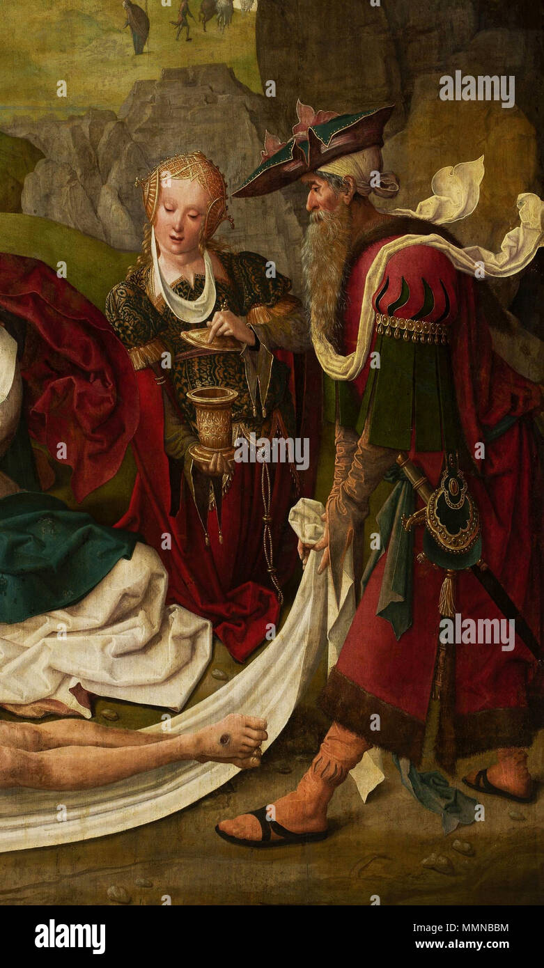 Die Klage über den toten Christus (Detail). ca. 1520. Meister der Groote Anbetung Wehklage ...