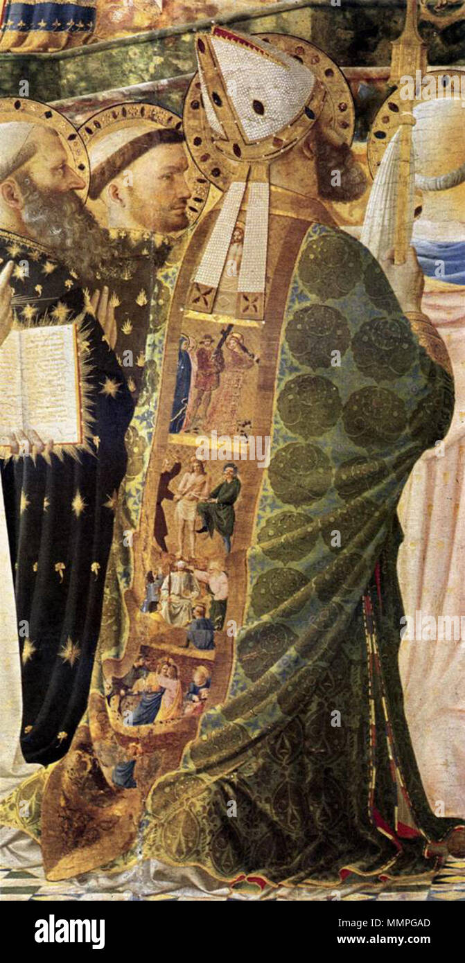 . Krönung der Jungfrau (Detail) Tempera auf Panel Musée du Louvre, Paris Englisch: Krönung der ...