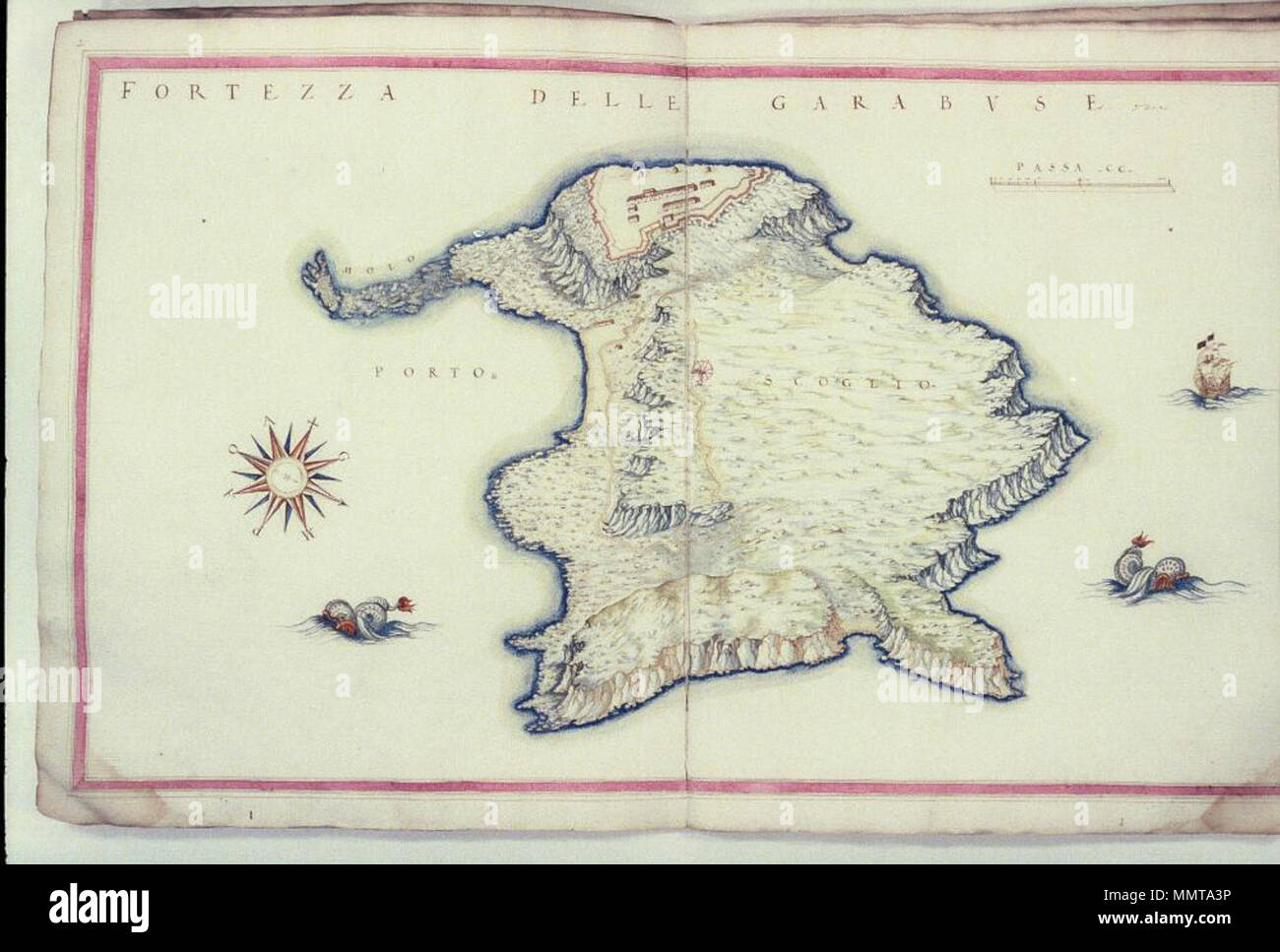 . Italienische Manuskript Karte von Kreta von Angelo Oddi, Citta e ...