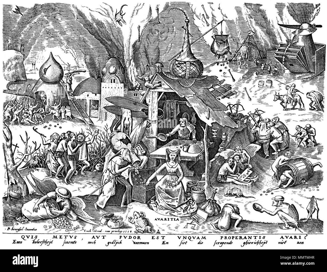 . Die sieben Laster, auch die sieben Todsünden: Habgier (Avaritia), die ...