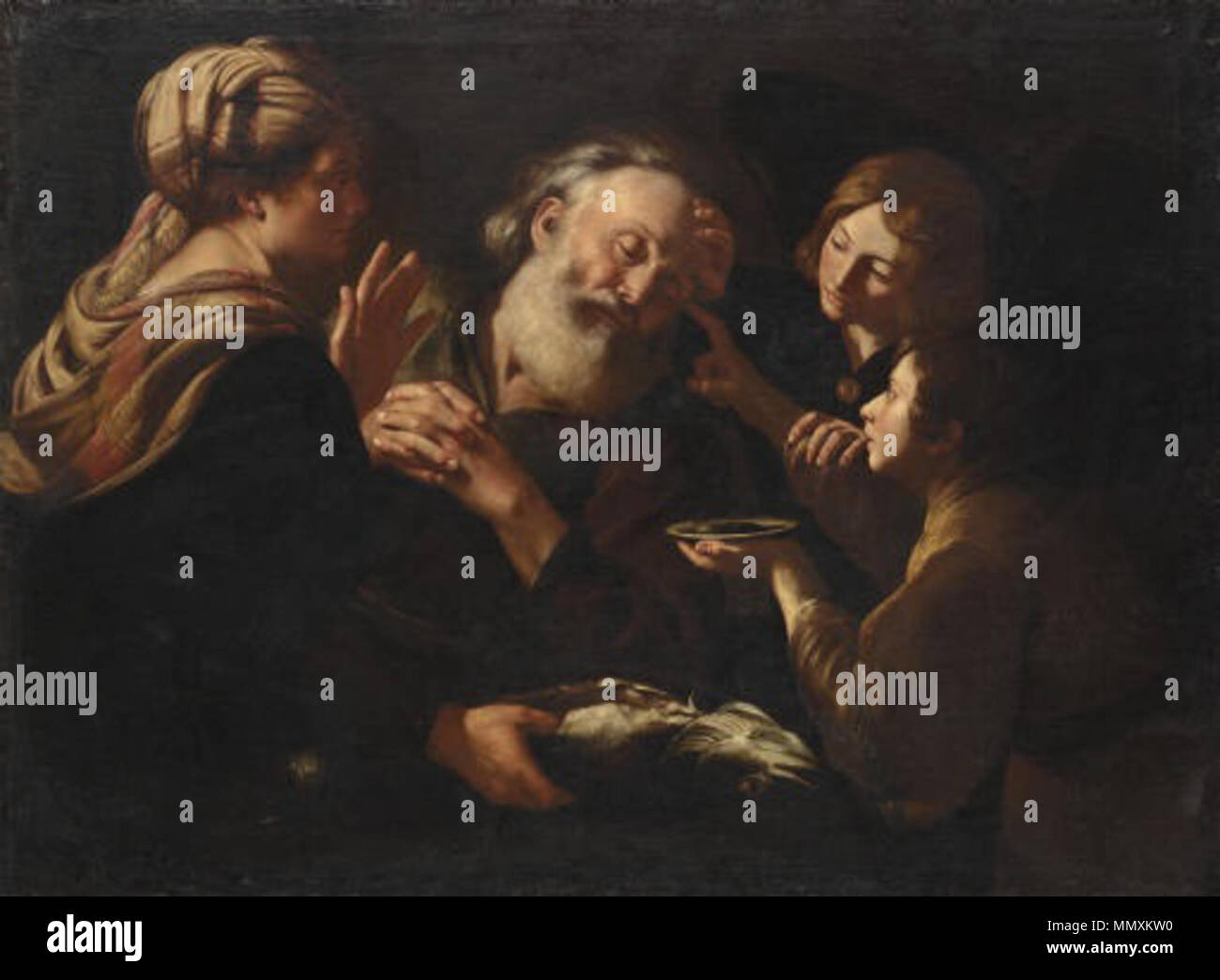Der Erzengel Raphael, Tobias Heilung Tobit von Blindheit. 1610-1625 ...