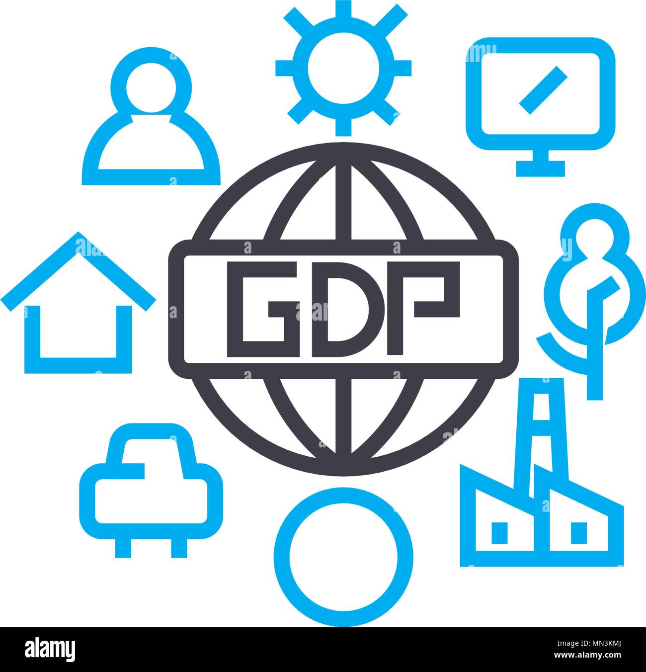 Lebensstandard Vektor dünne Linie Schlaganfall Symbol. Lebensstandard ...