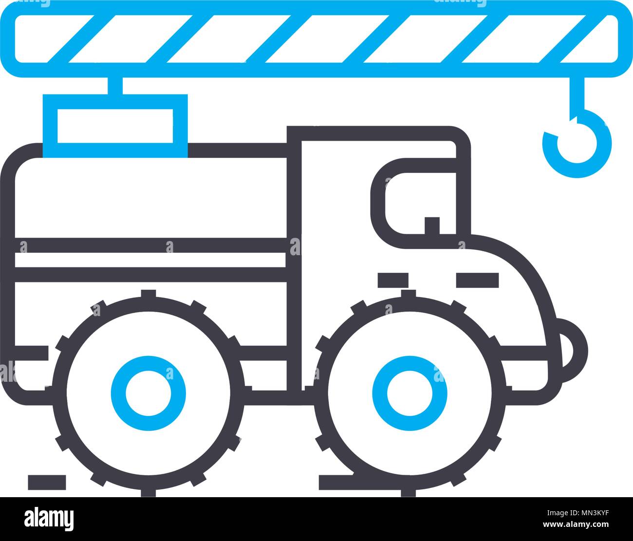Lkw-Kran Vektor dünne Linie Schlaganfall Symbol. Lkw-Kran übersicht ... Lkw-Kran Vektor dünne Linie Schlaganfall Symbol. Lkw-Kran übersicht ...