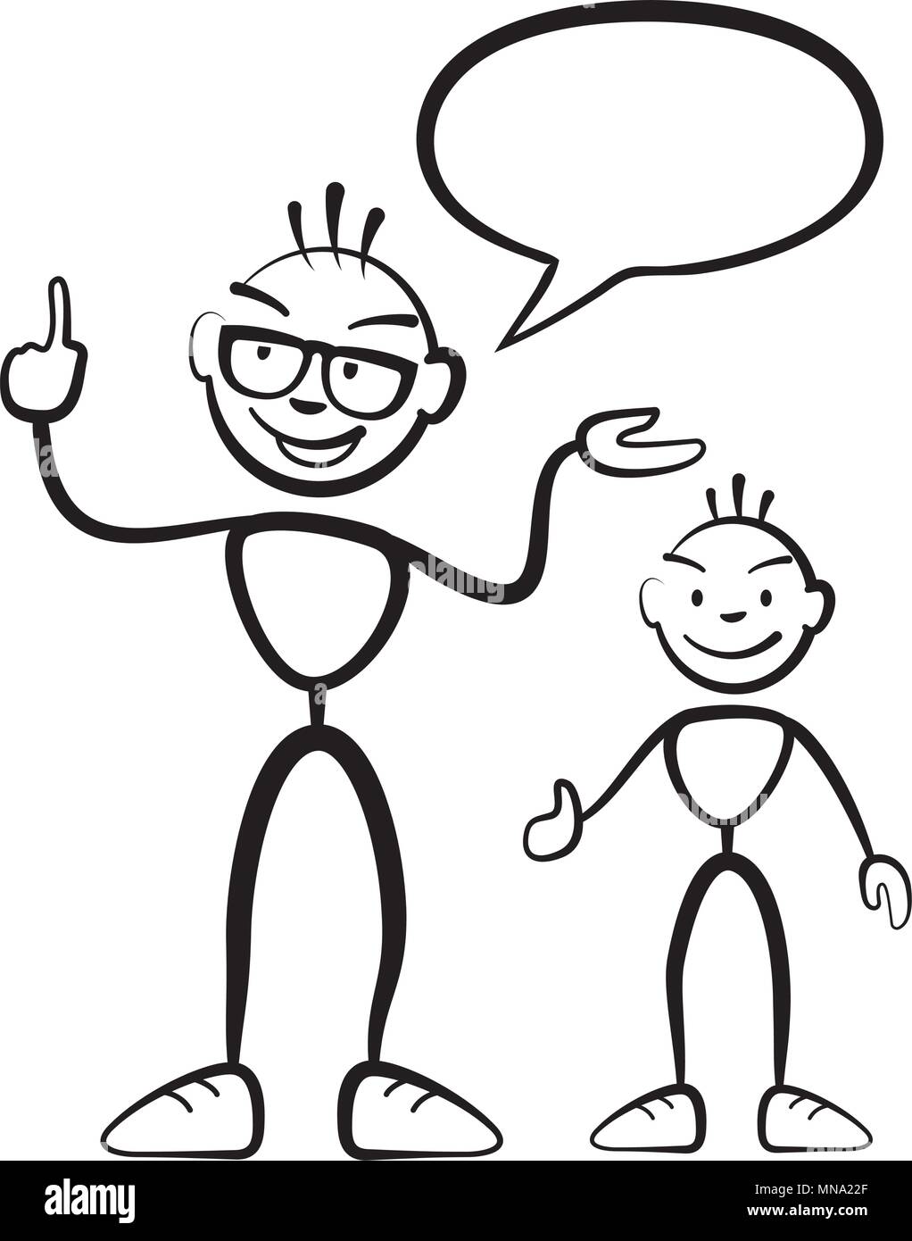 Strichmännchen persona Mann mit Kind und Sprechblase Stock-Vektorgrafik ... Strichmännchen persona Mann mit Kind und Sprechblase Stock-Vektorgrafik ...