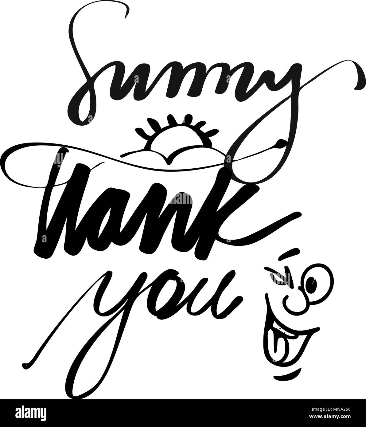 Sunny Calligraphy Greeting Card Hand Stockfotos & Sunny Calligraphy ...