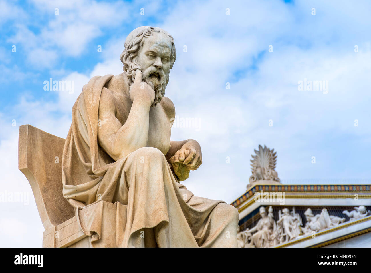 Alten Marmor statue des großen griechischen Philosophen Sokrates auf ...