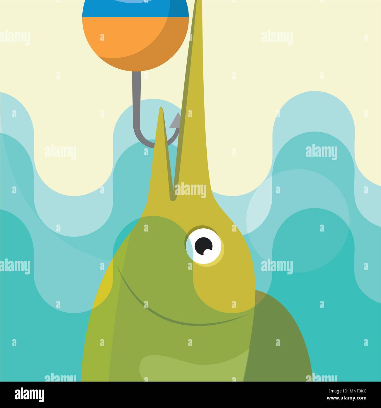 Fische angeln Cartoon Stock-Vektorgrafik - Alamy