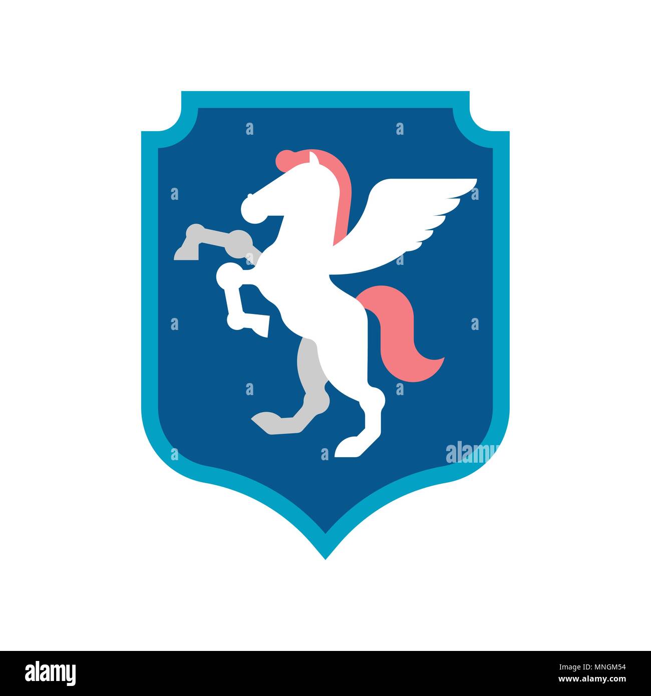Pegasus Schild heraldischen Symbol. Zeichen Tier für Wappen. Royal ...