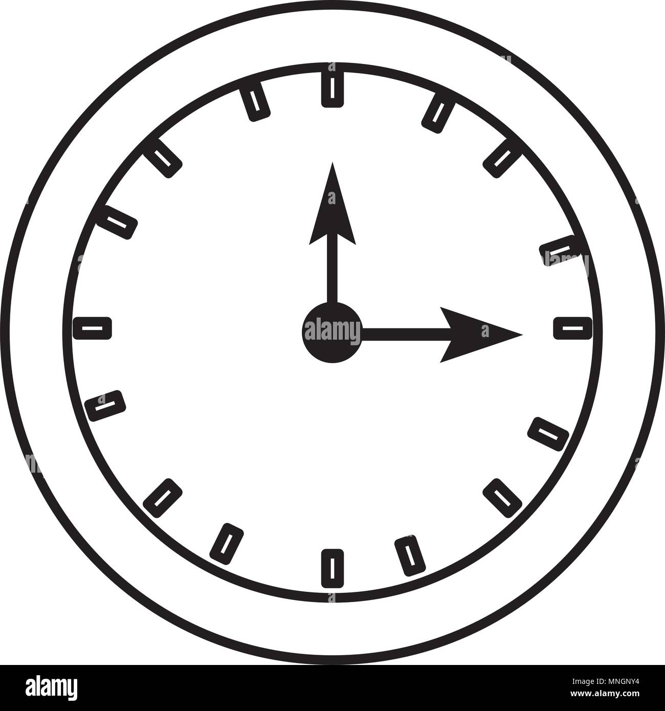 Uhr Symbol auf weißem Hintergrund, Vector Illustration Stock ...