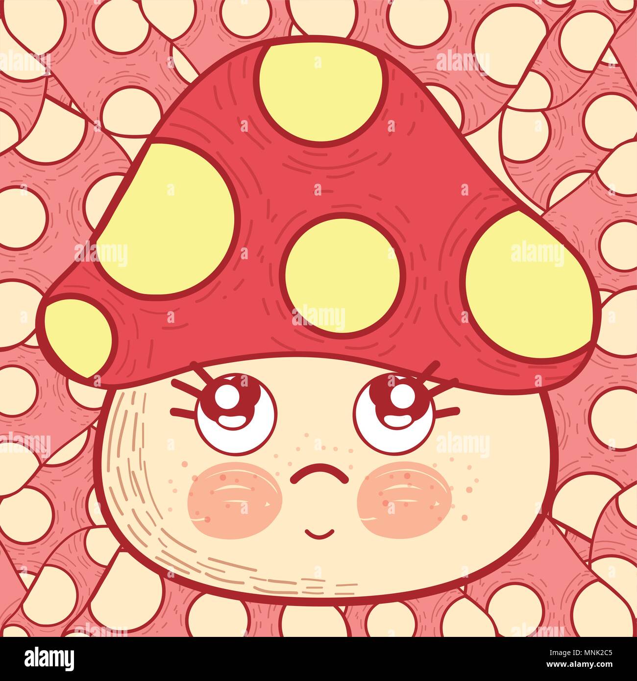 Cartoon Happy Cute Champignon Mushroom Stockfotos und -bilder Kaufen ...