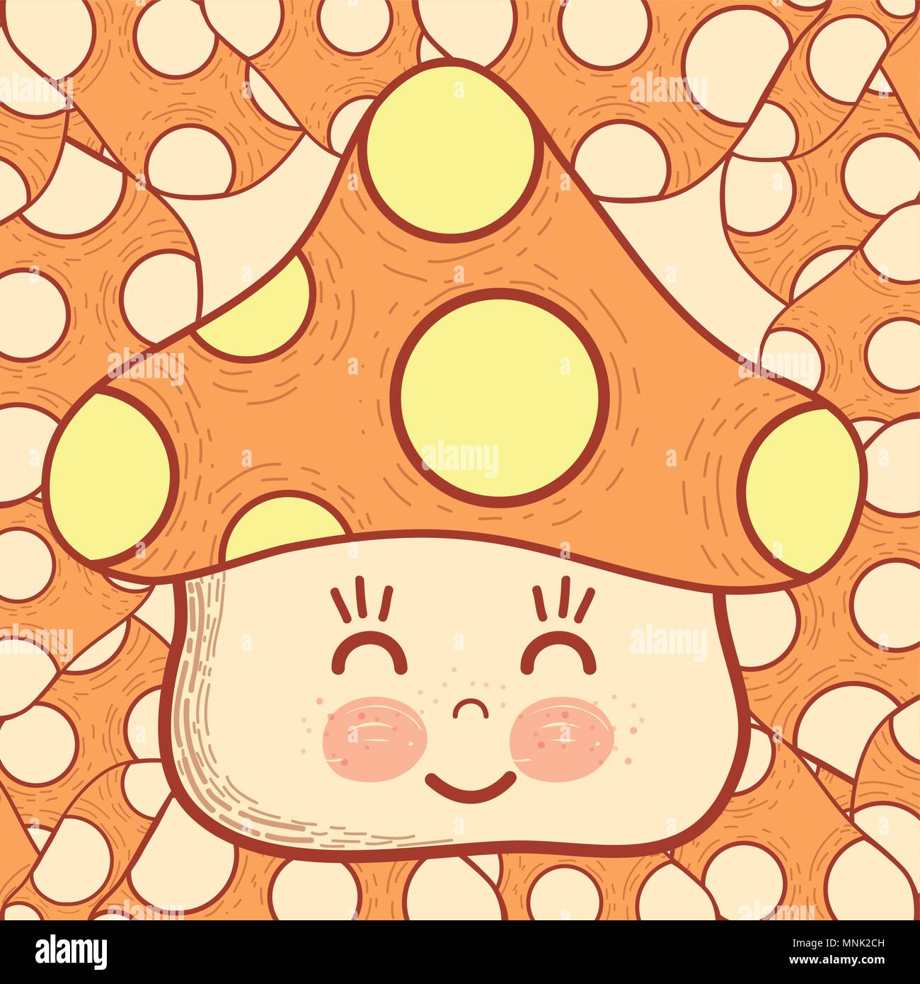 Cartoon Happy Cute Champignon Mushroom Stockfotos und -bilder Kaufen ...