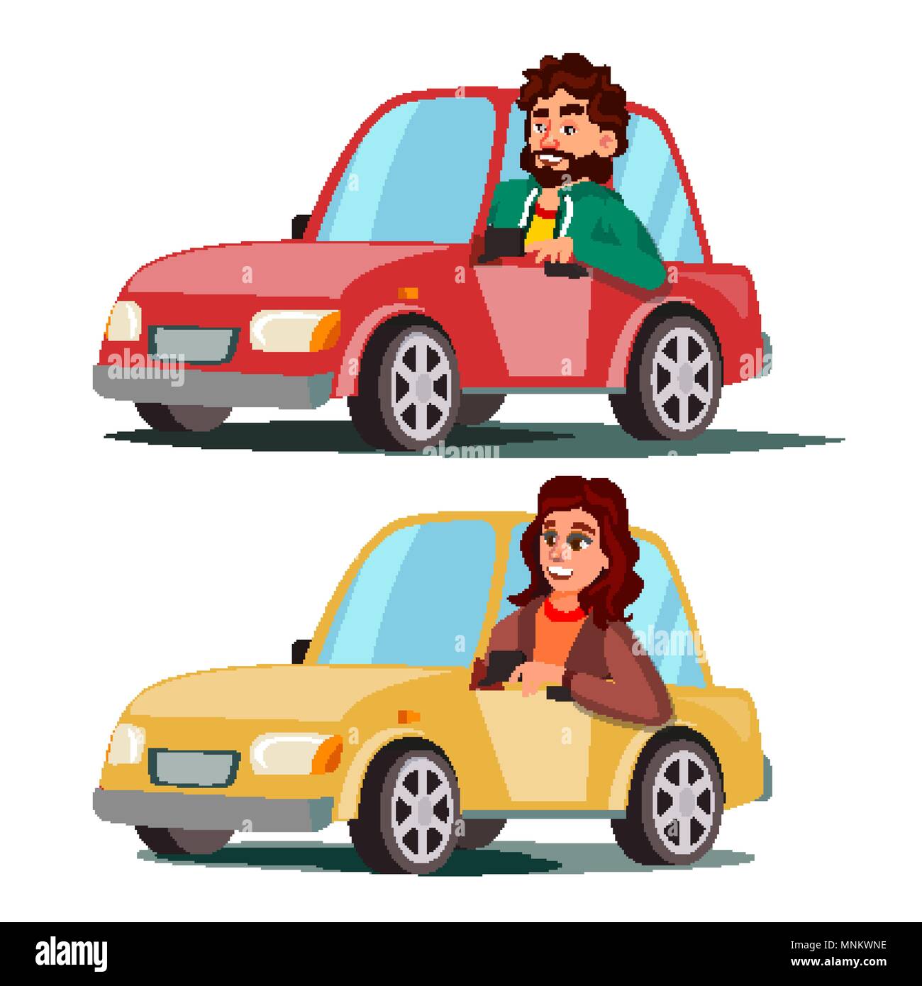 Cartoon man driving car sign -Fotos und -Bildmaterial in hoher ...