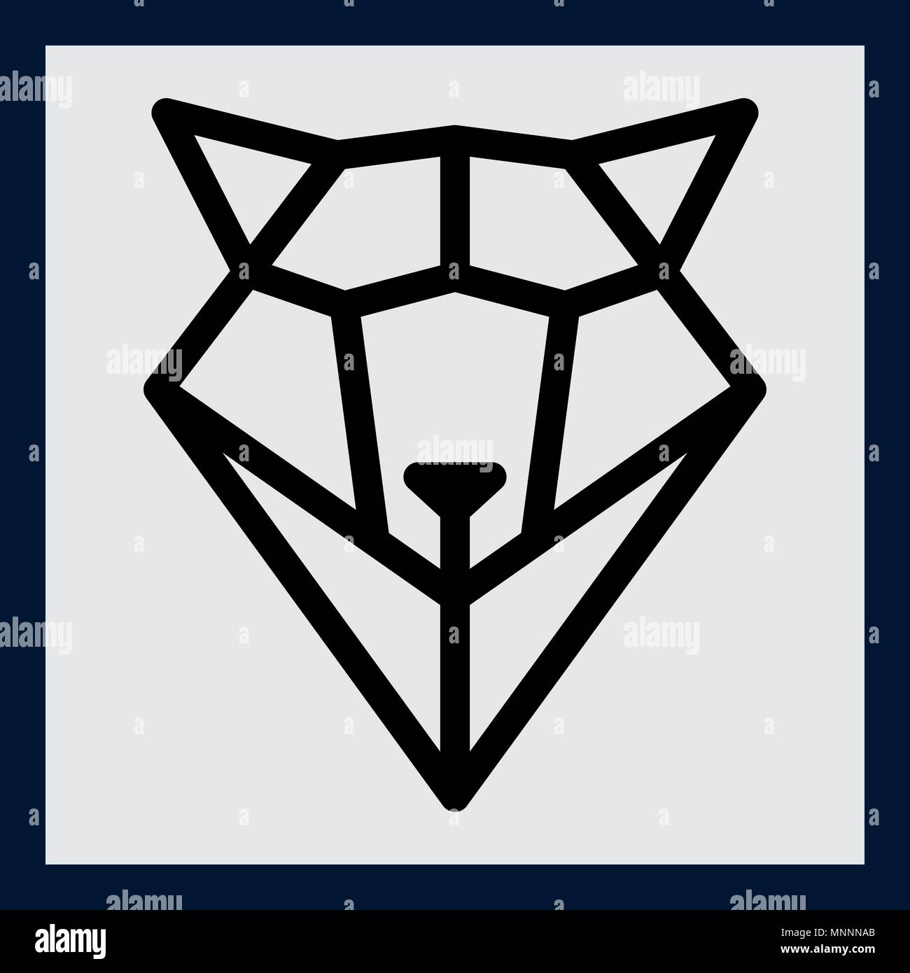 Polygonale Leiter der Wolf auf Weiß. Wilde Tiere Symbol. Vector ...