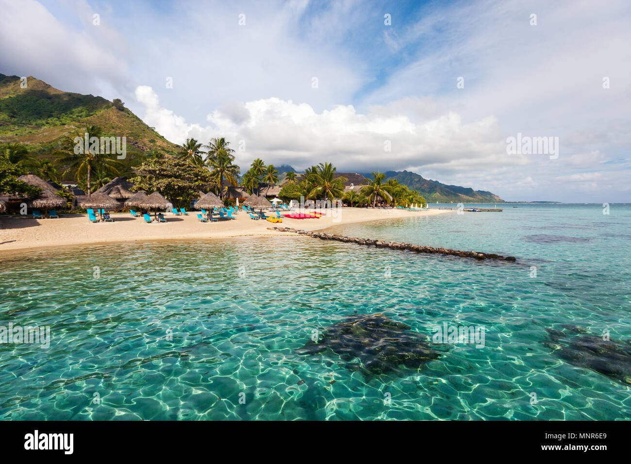 Schönen Strand auf der Insel Moorea in Französisch Polynesien ...
