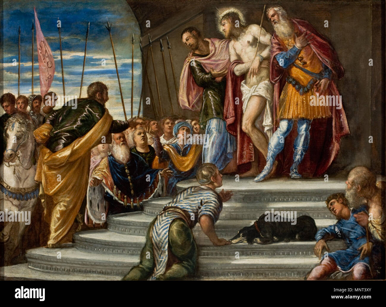 Englisch: Ecce Homo oder Pontius Pilatus, die Jesus zu den Volksmengen ... Englisch: Ecce Homo oder Pontius Pilatus, die Jesus zu den Volksmengen ...