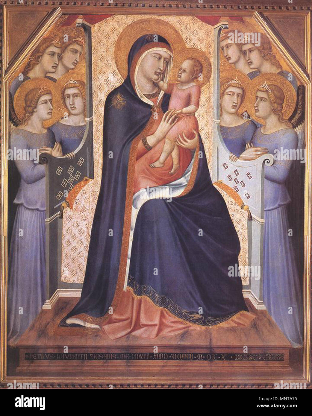 Englisch: Thronende Madonna mit Engeln. LORENZETTI, Pietro Madonna auf dem Thron mit Engeln ...