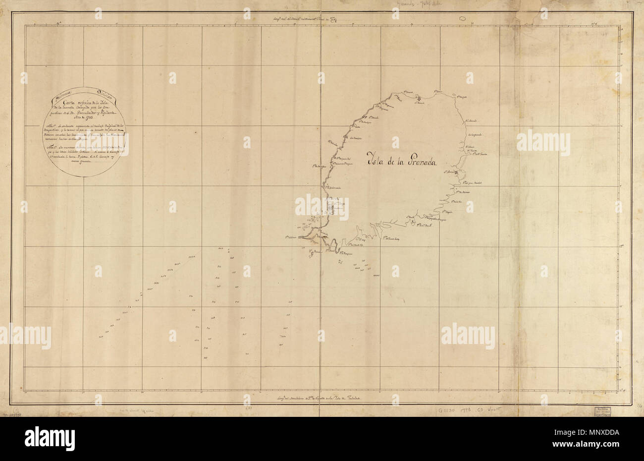 Mapa de la isla granada -Fotos und -Bildmaterial in hoher Auflösung – Alamy