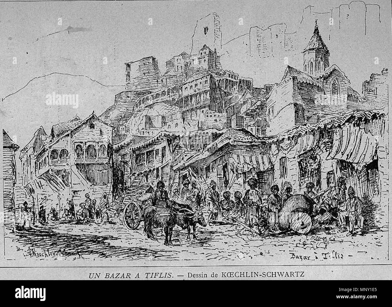 . Français: UN-BAZAR EIN TIFLIS. - Dessin de Schwartz. Album de La ...