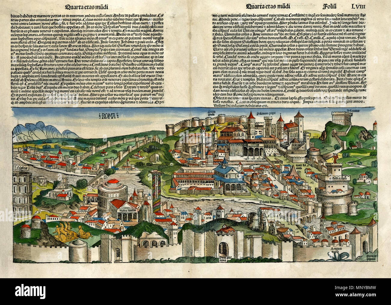 . English: Illustration aus der Schedel'schen Weltchronik, Blatt 57V ...