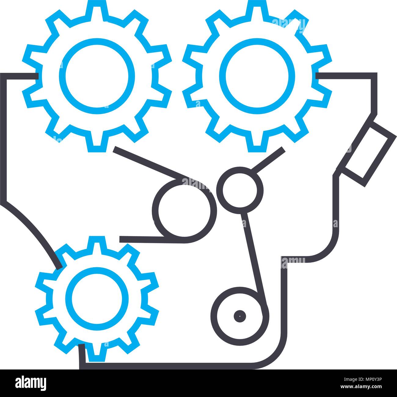 Komponenten der linearen Symbol Konzept. Komponenten der Linie vektor ...