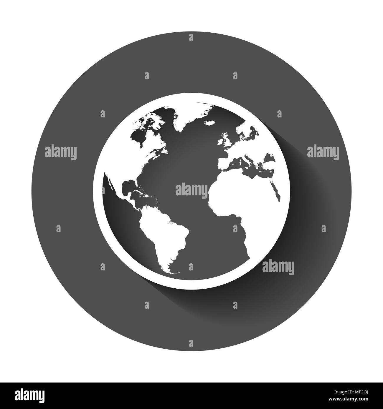 Globe World Map Vektor icon. Runde Erde flach Vector Illustration ...