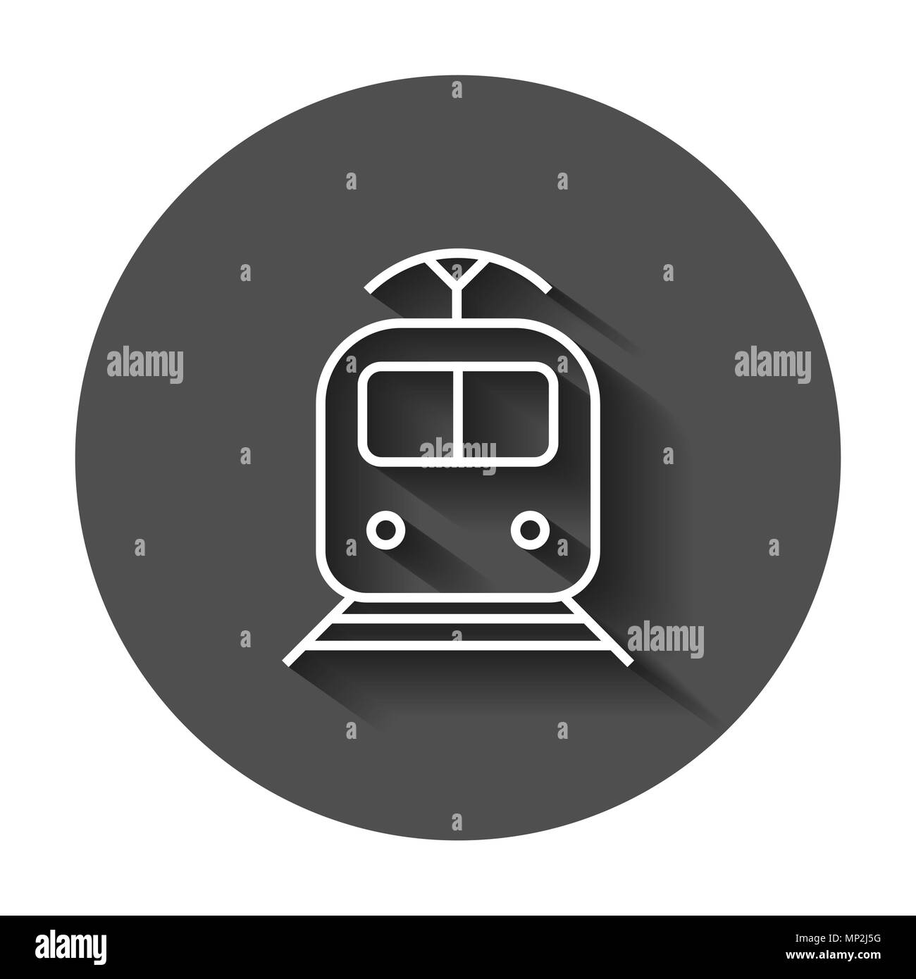 Zug Symbol Transport. Vector Illustration mit langen Schatten ...
