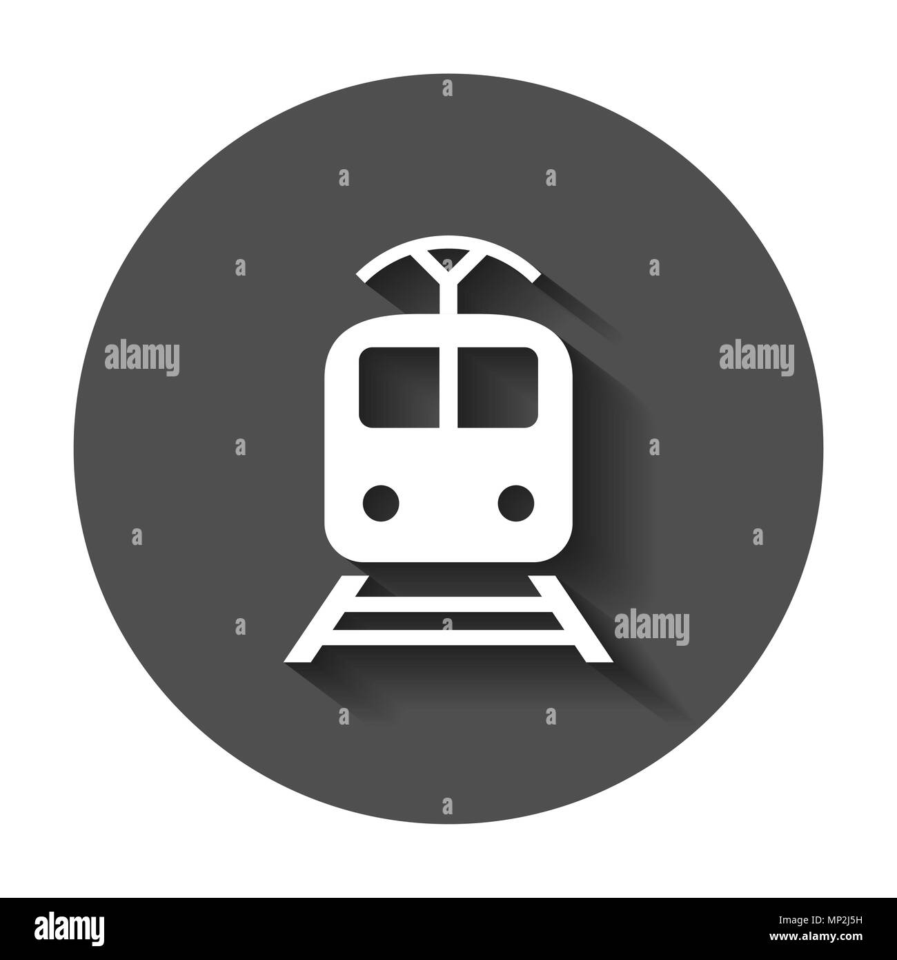 Zug Symbol Transport. Vector Illustration mit langen Schatten ...