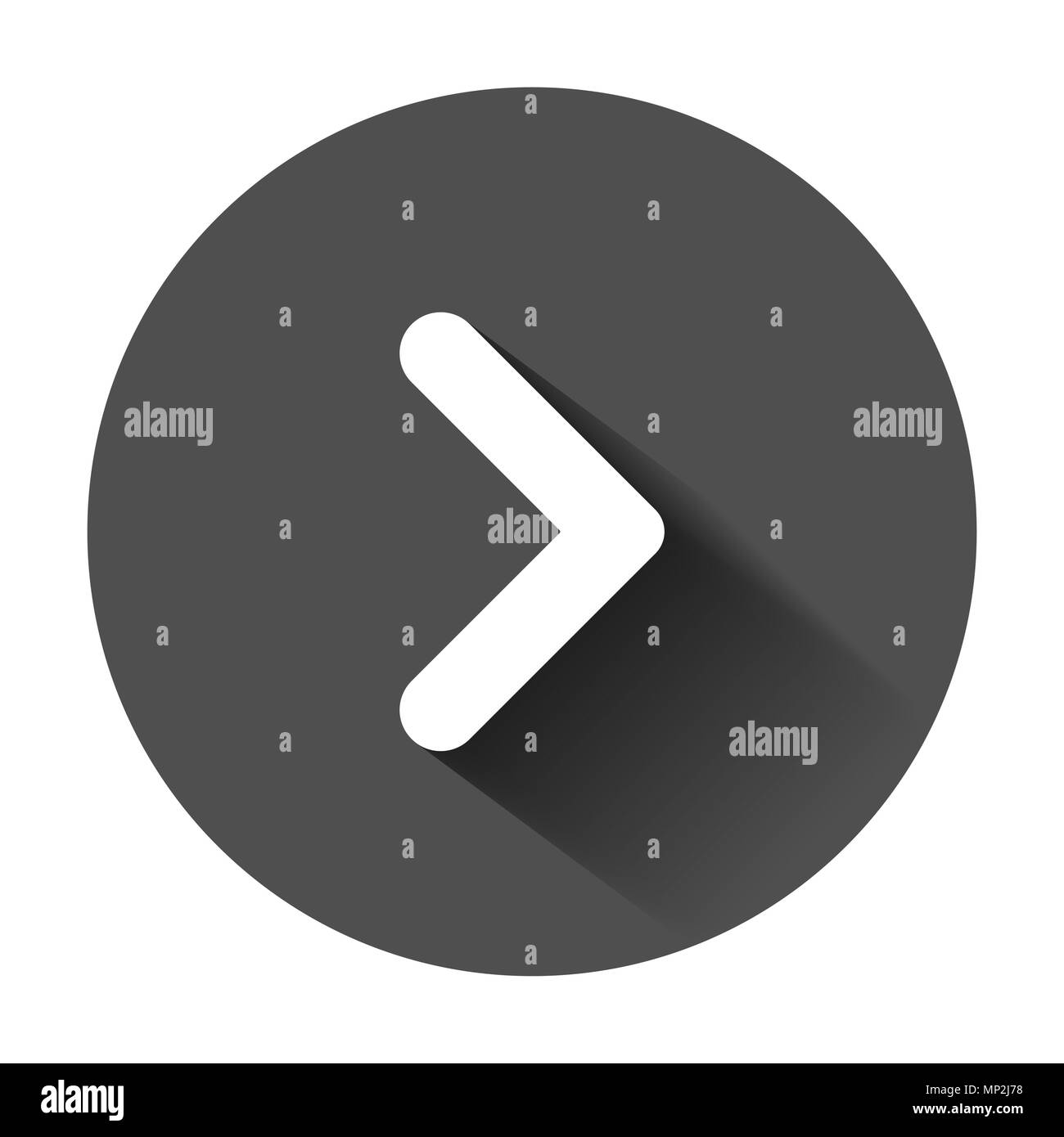 Pfeilsymbol. Vector Illustration mit langen Schatten. Geschäftskonzept ...