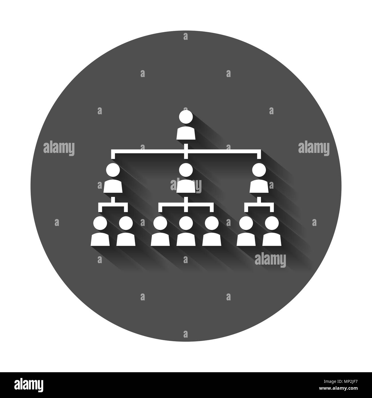 Corporate Organigramm mit Geschäftsleuten vektor Icon im flachen Stil ...