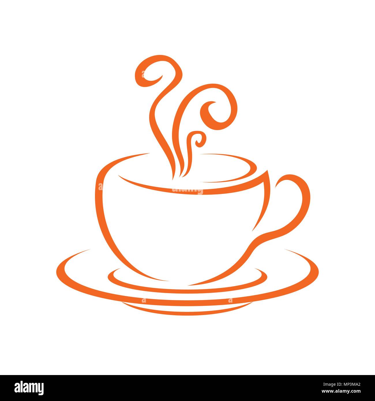 Heißer Kaffee trinken Schale Line Art Vektor Symbol Grafik Logo Design ...
