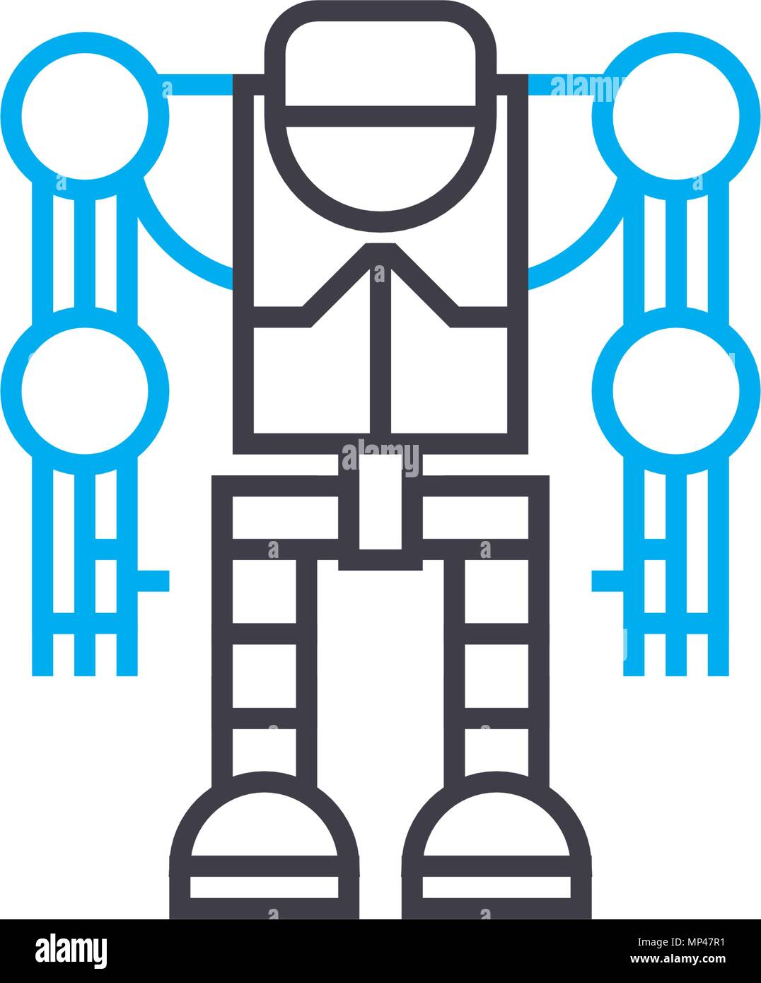 Robotics linear Symbol Konzept. Robotik Linie vektor Zeichen, Symbol ...
