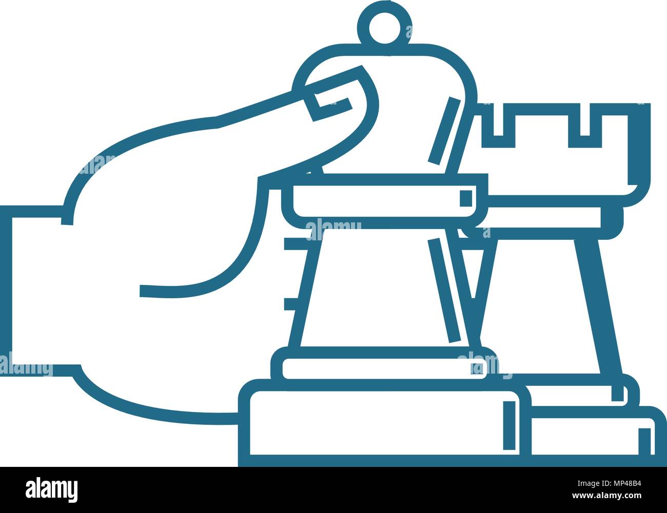 Strategisches Management lineare Symbol Konzept. Strategisches ...