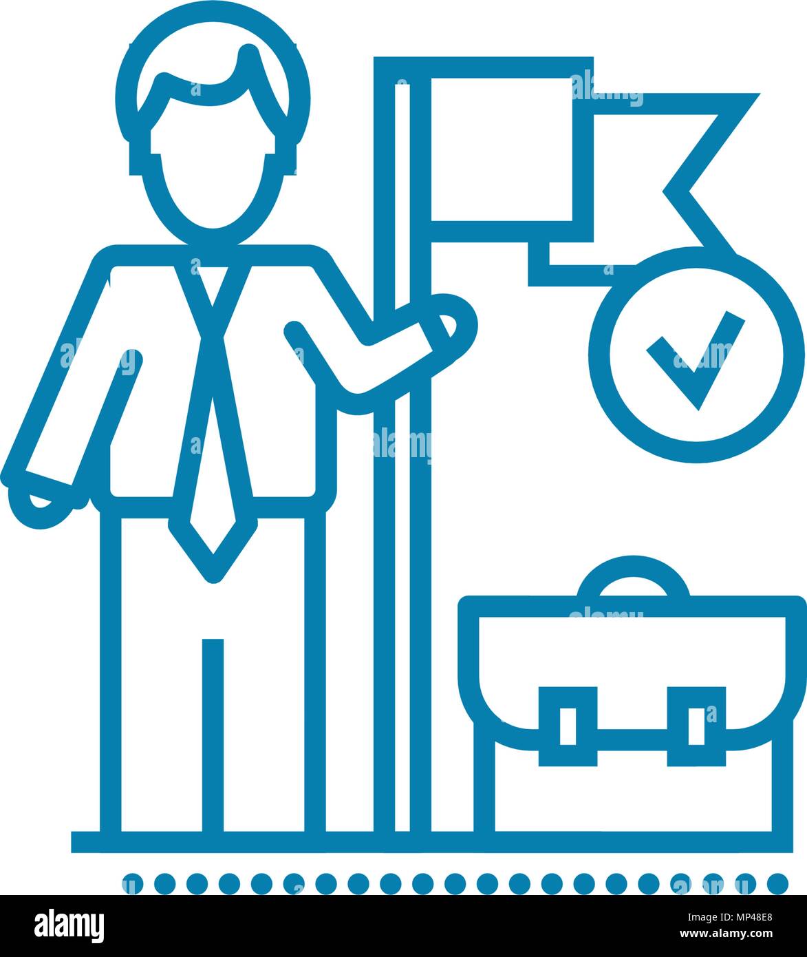 Projekt lineare Symbol Konzept erfolgreich abgeschlossen. Erfolgreich ...