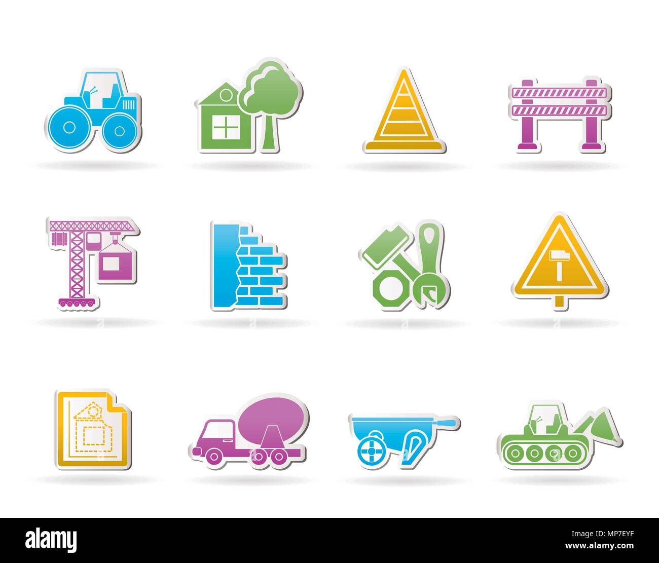 Konstruktion und Bau Symbole - Vektor Icon Set Stock-Vektorgrafik - Alamy