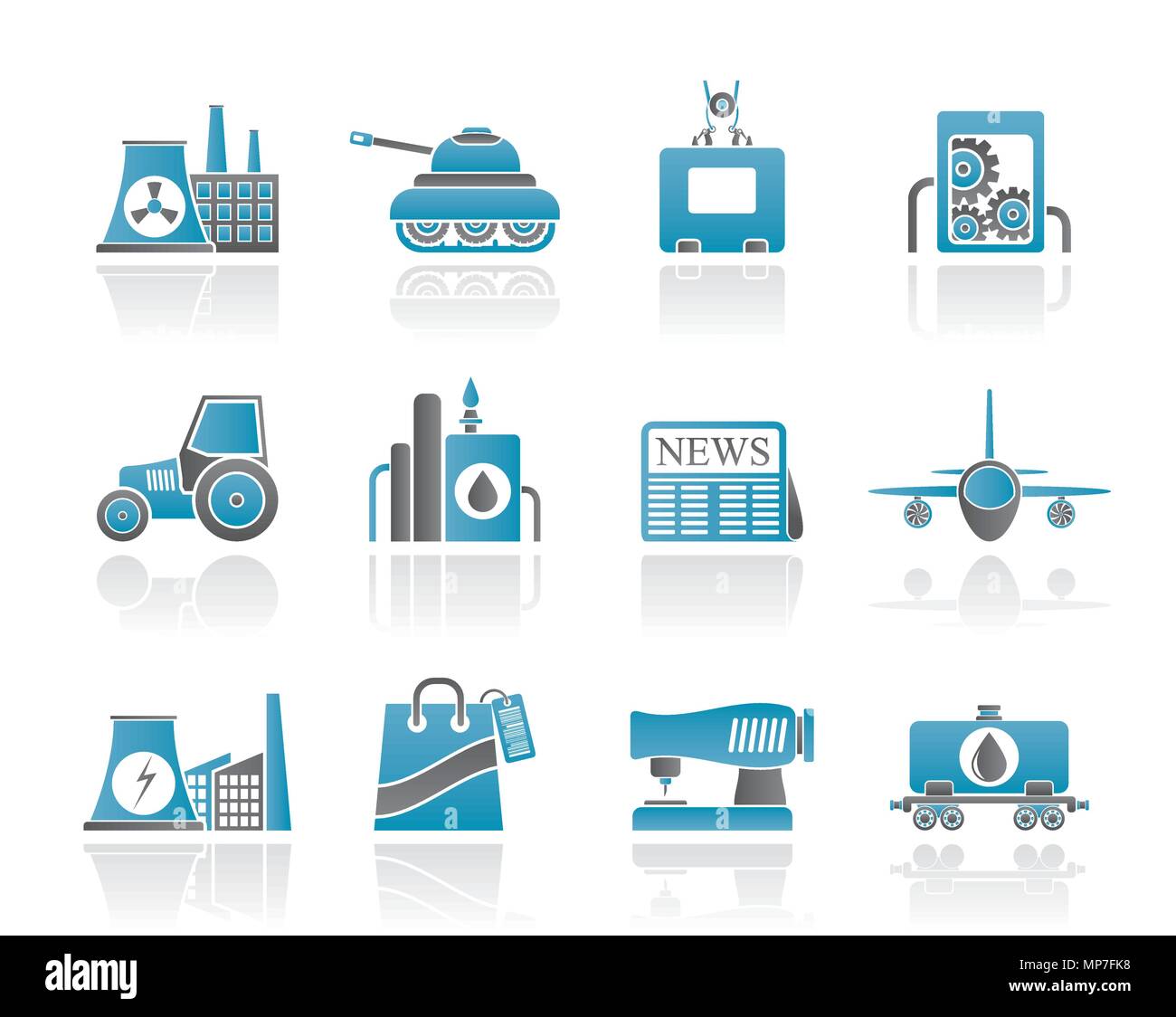 Wirtschaft und Industrie die Symbole - Vektor Icon Set Stock ...
