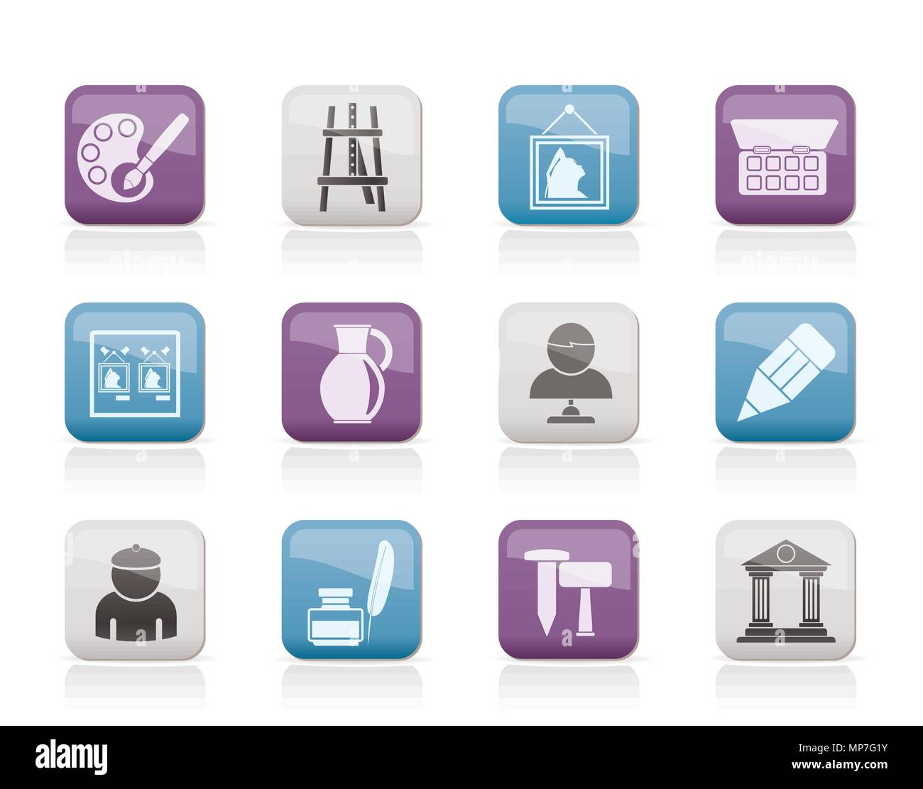 Kunst Objekte Symbole - Vektor Icon Set Stock-Vektorgrafik - Alamy