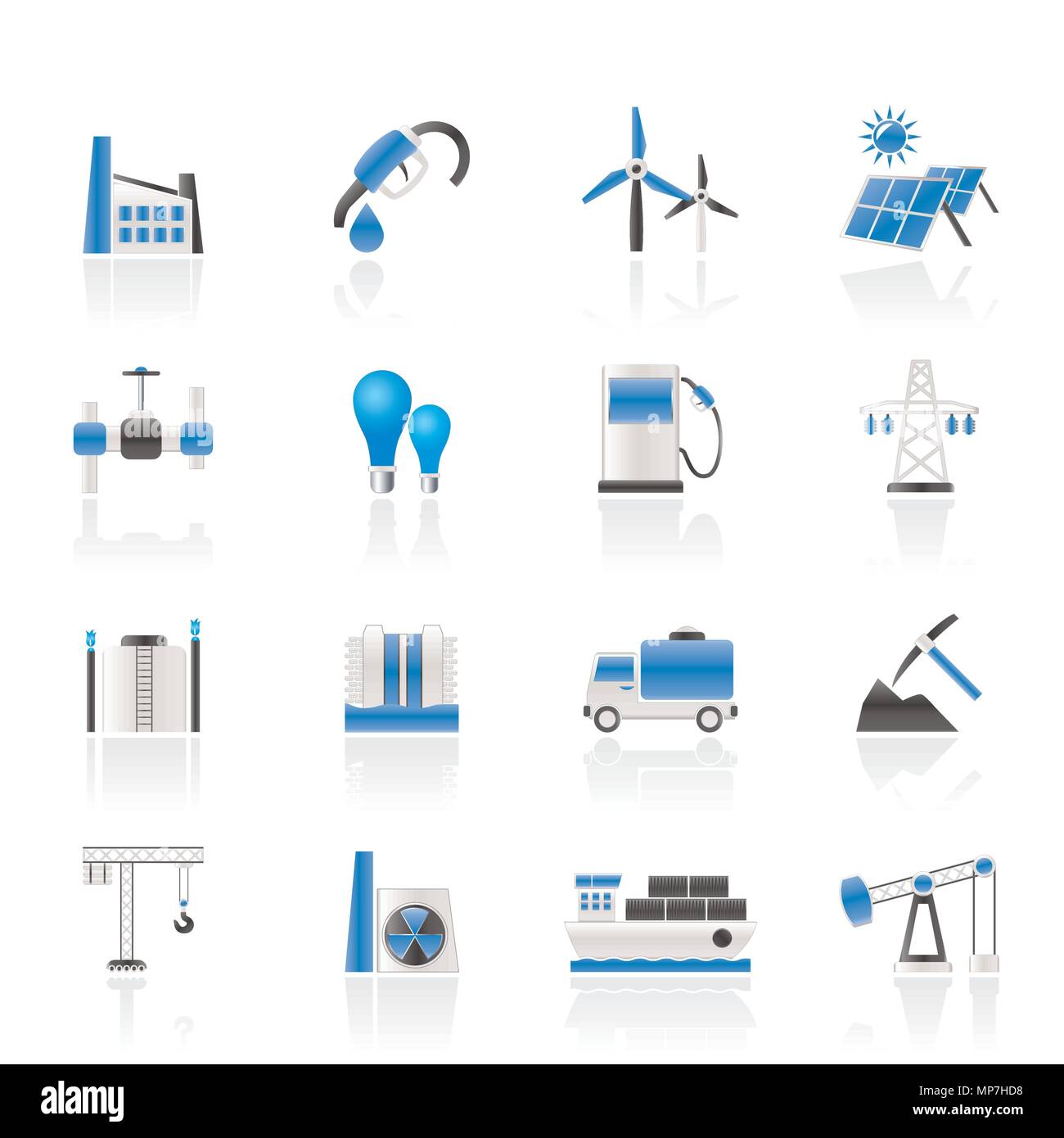 Wirtschaft und Industrie die Symbole - Vektor Icon Set Stock ...