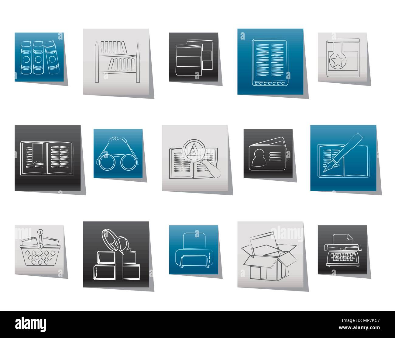 Bibliothek und Bücher Icons-Vektor Icon Set Stock-Vektorgrafik - Alamy